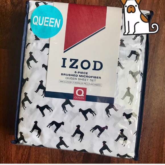 Izod | Bedding | Izod Black Great Dane Dog 6 Piece Queen Sheet Set ...